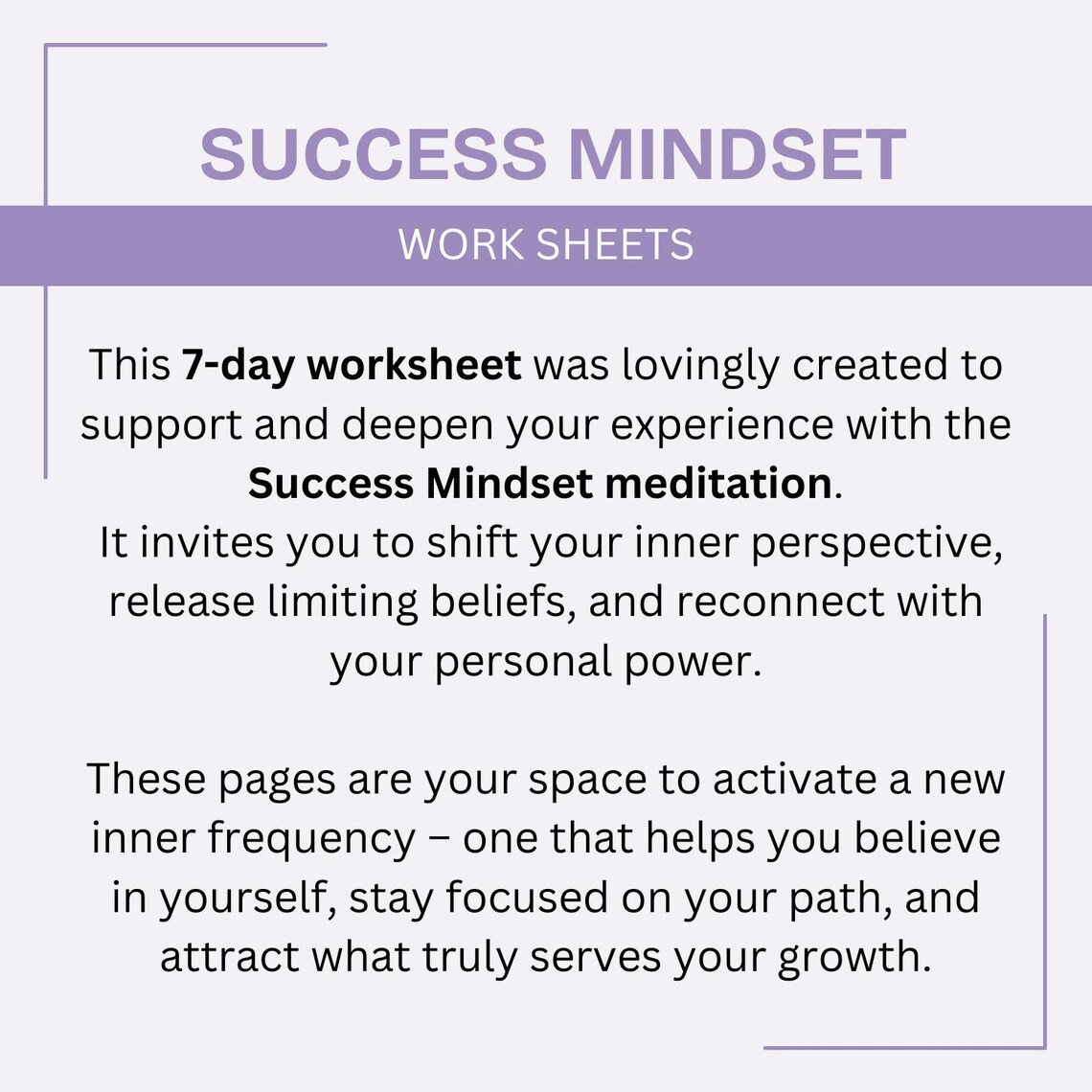 Success Mindset Worksheet • Vision Board • Positive Thinking • Vision ...