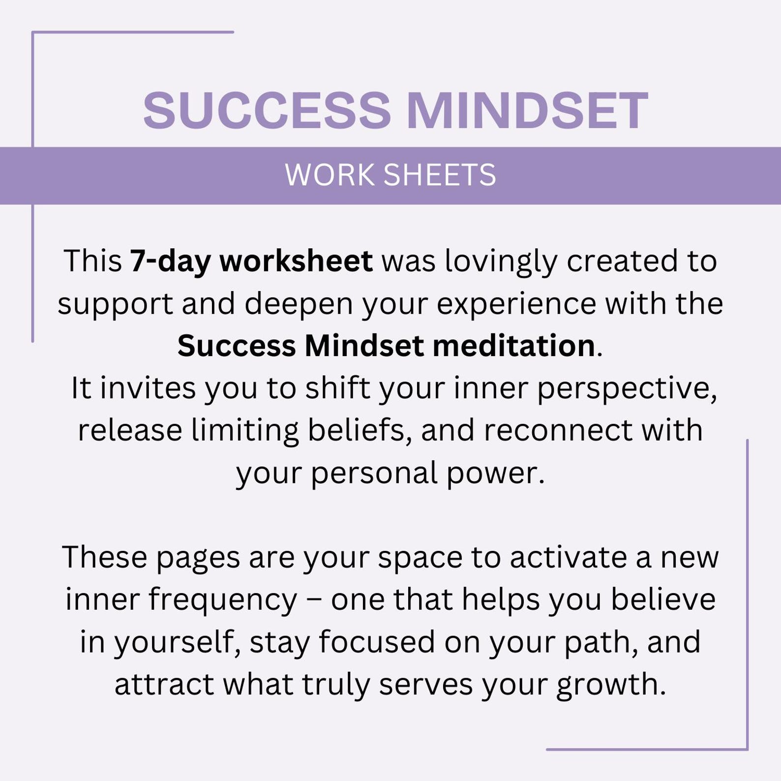 Success Mindset Worksheet • Vision Board • Positive Thinking • Vision ...