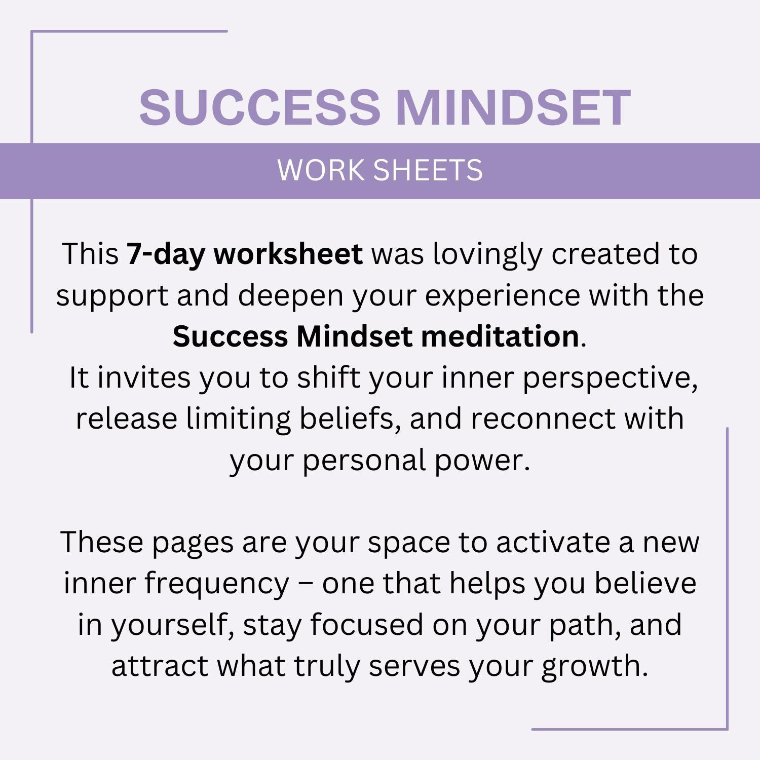 Success Mindset Worksheet • Vision Board • Positive Thinking • Vision ...