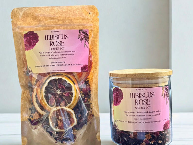 Botanical Simmer Pot Kit: Natural Home Fragrance With Hibiscus, Rose ...