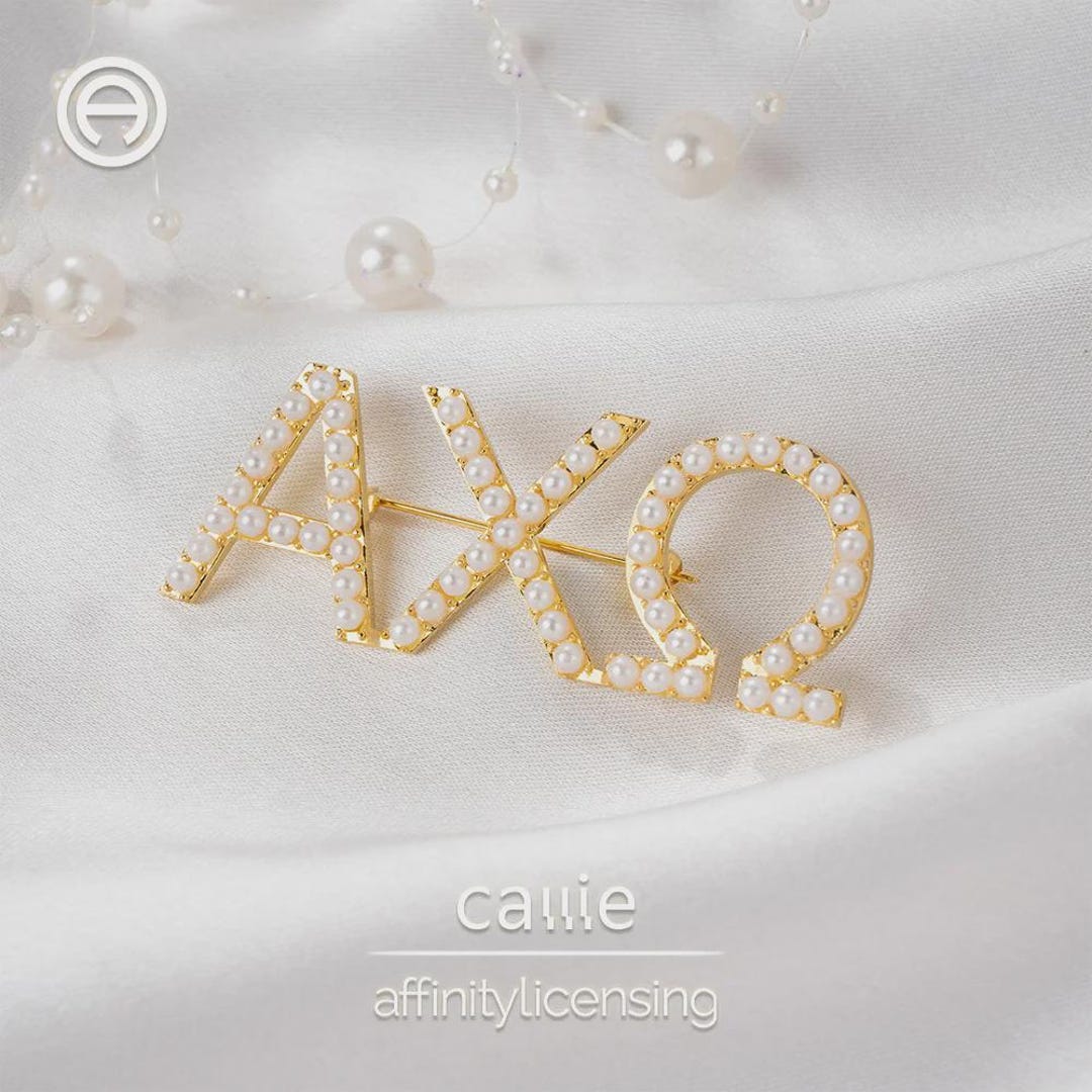 Personalized Pearl Sorority Brooch - Custom Greek Letter Design ...