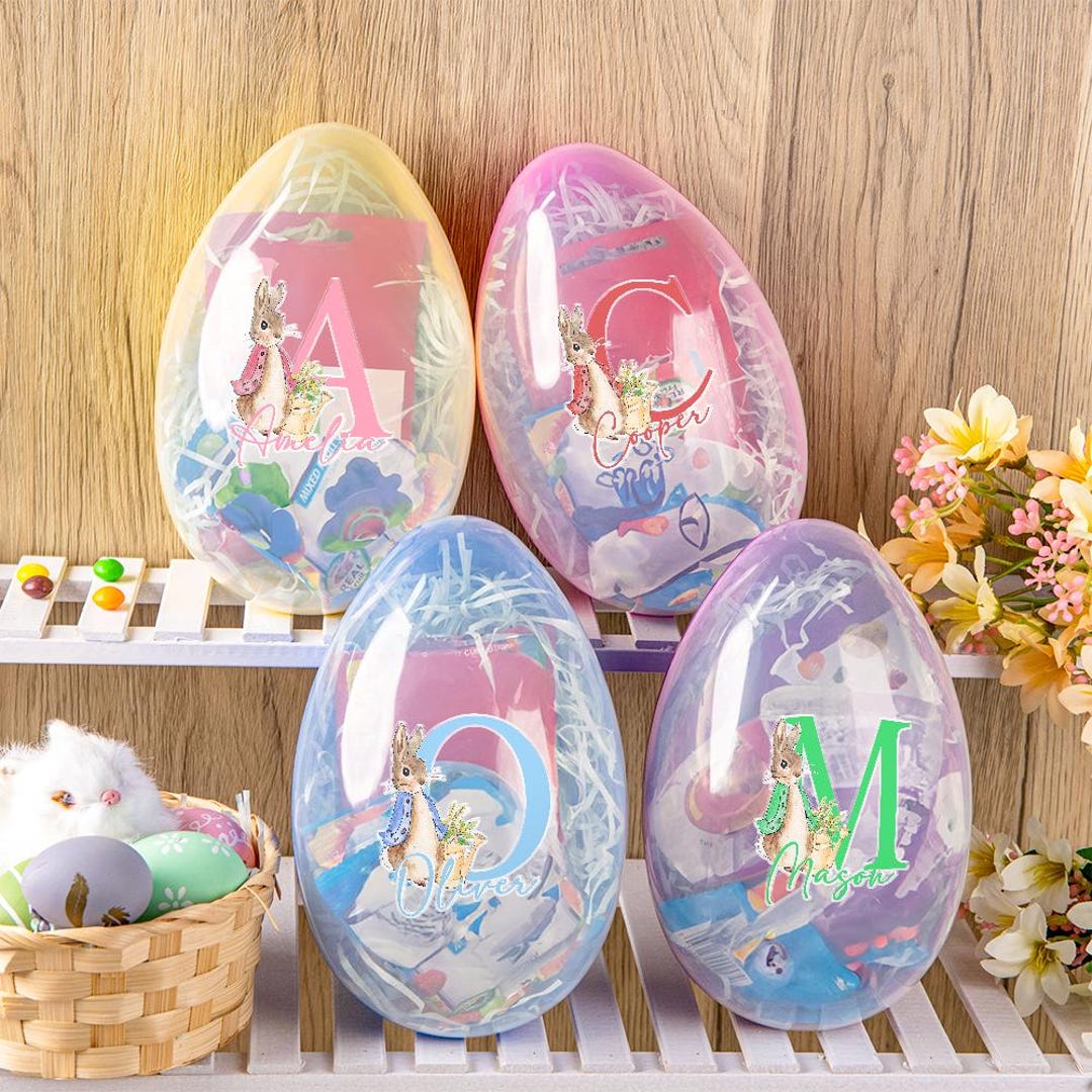 Personalized Peter Rabbit Bunny Fillable Jumbo Easter Egg With Name ...
