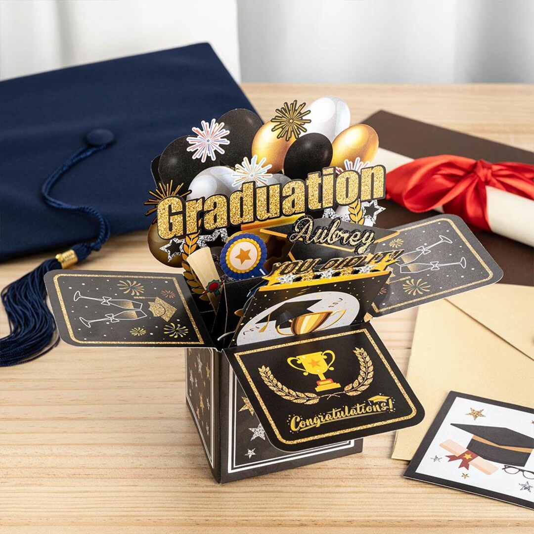 Personalized 3D Graduation Pop-up Box Card With Money Envelope and ...