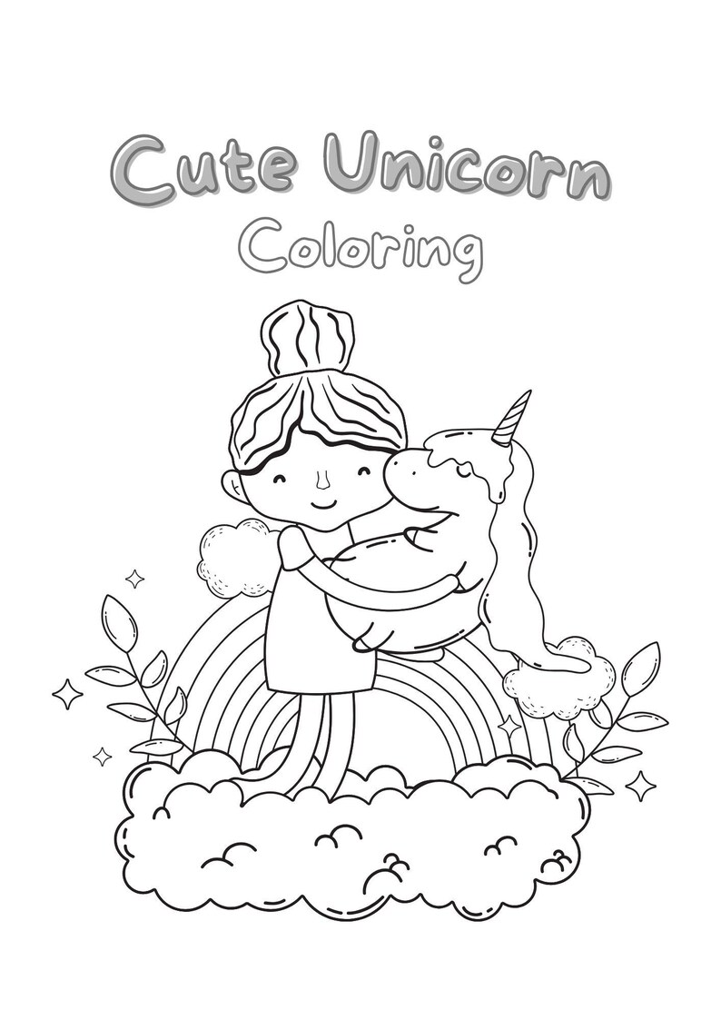 Printable Cute Unicorn Coloring Pages for Kids | 8 Relaxing Pages ...