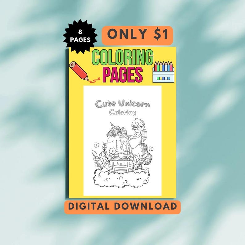 Printable Cute Unicorn Coloring Pages for Kids | 8 Relaxing Pages ...