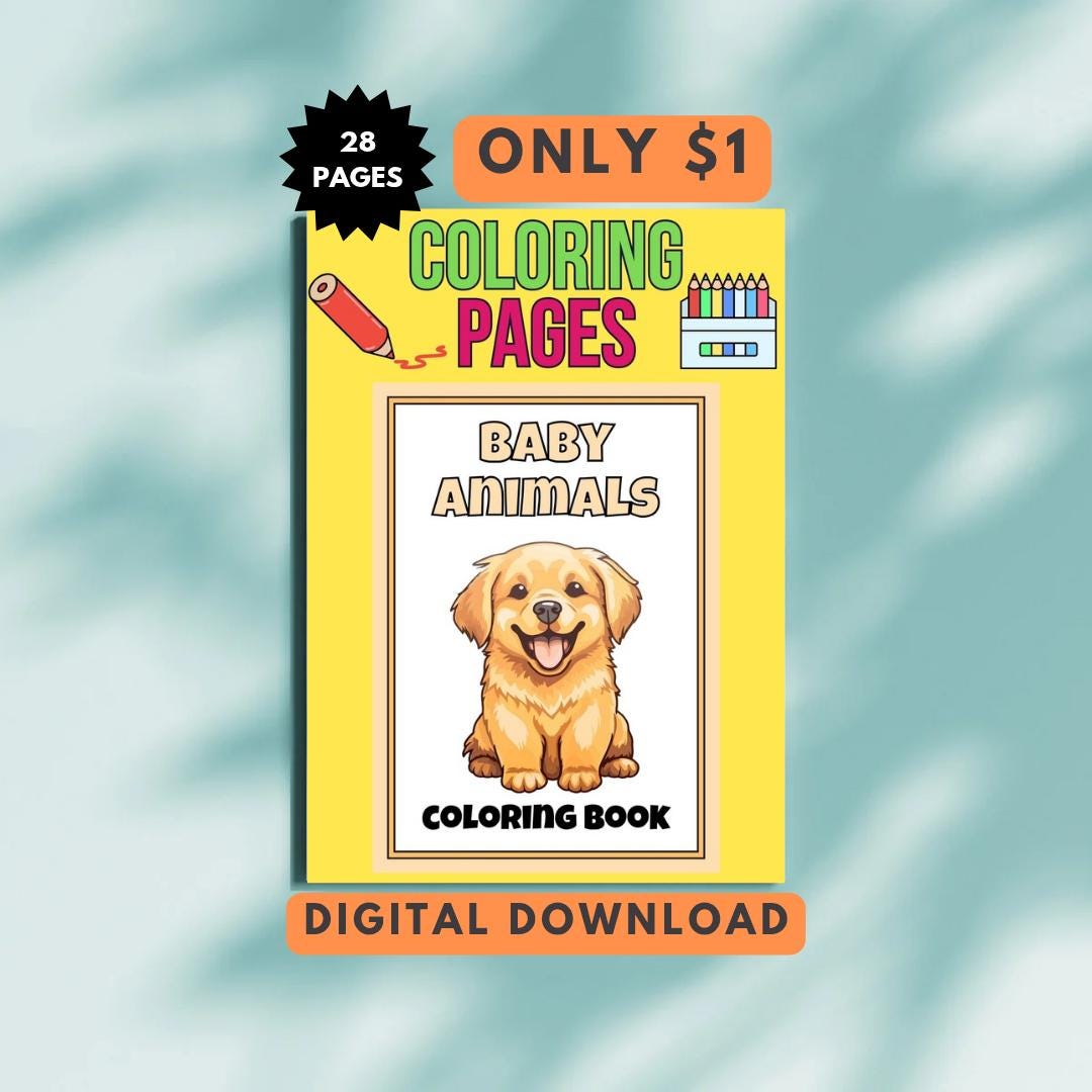 Printable Baby Animalscoloring Pages for Kids | 28 Relaxing Pages ...