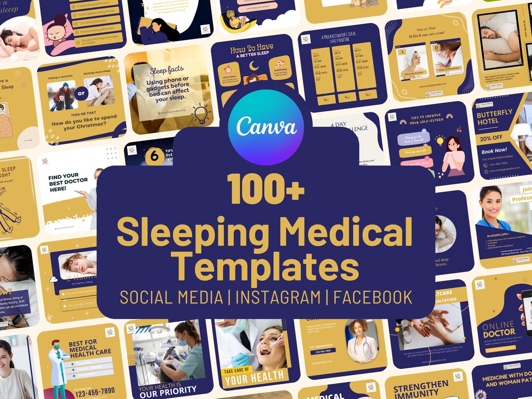 100+ Sleeping Medical Canva Templates | Doctor Instagram Posts (digital ...