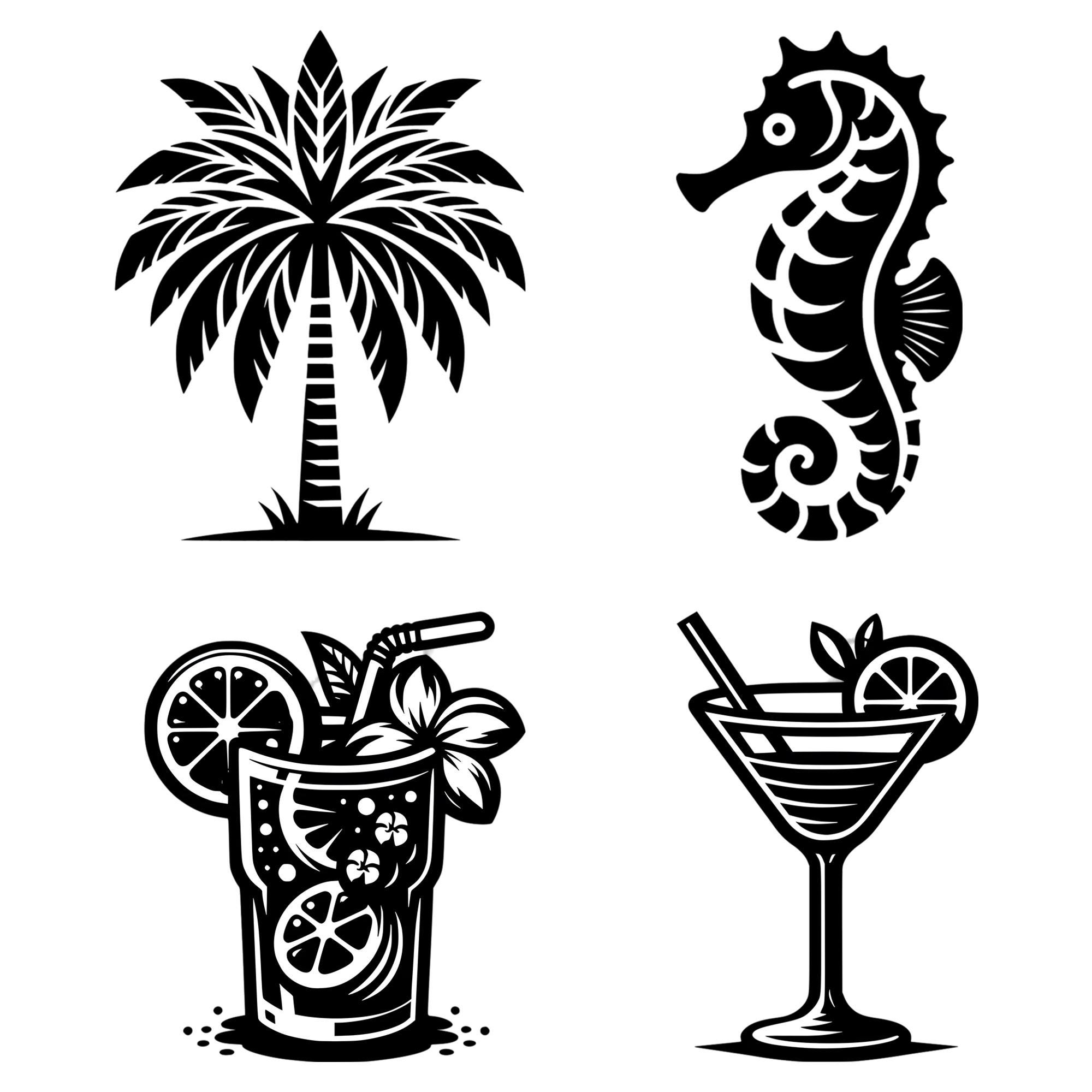 Summer Vacation SVG Bundle: Beach Clipart, Silhouette Designs (digital ...
