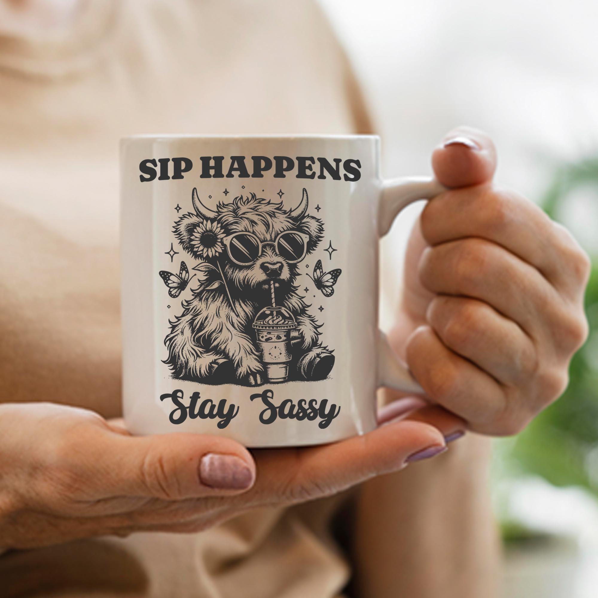 Stay Sassy Highland Cow SVG, Funny Cow Sublimation, Minding My Mood ...