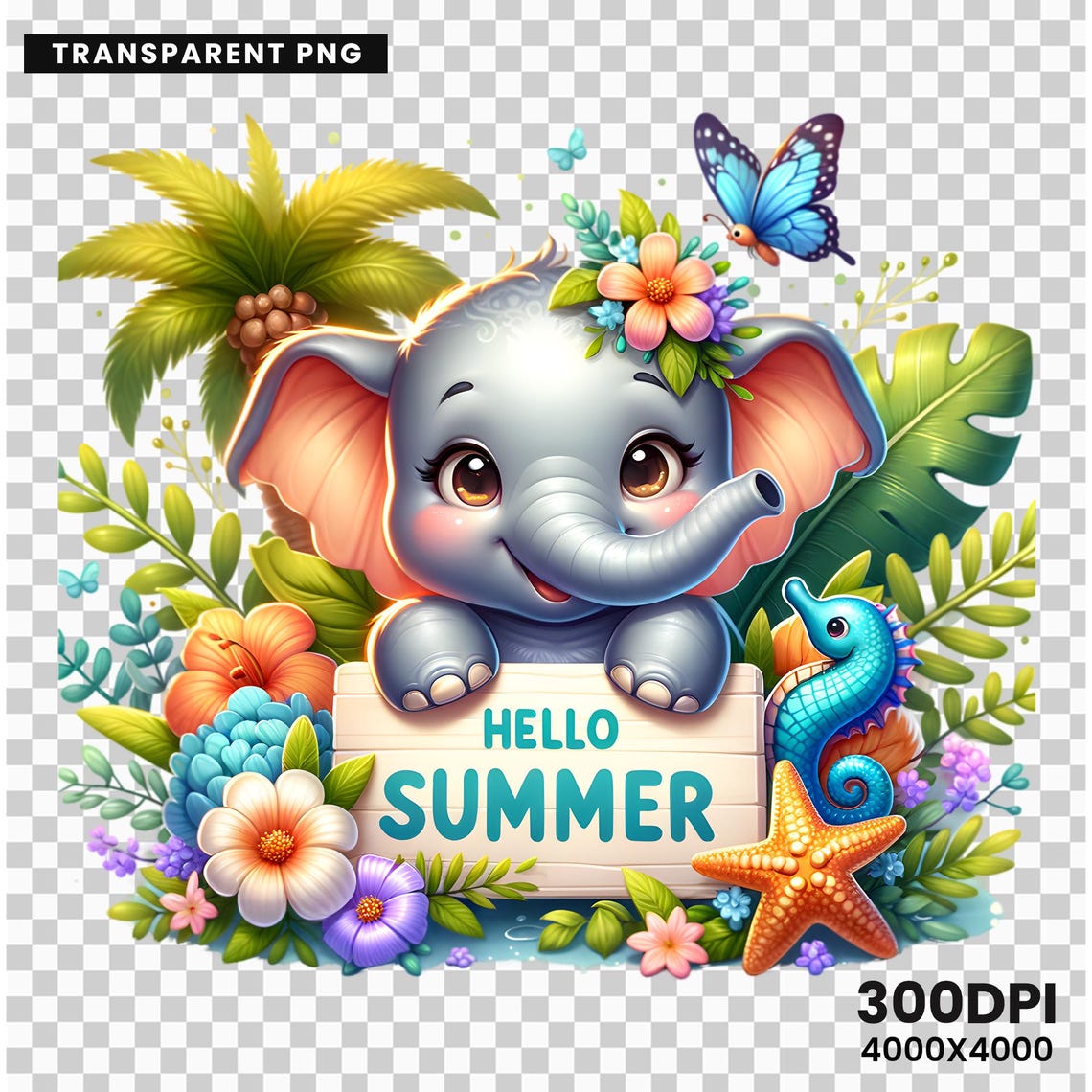 Summer Clipart Bundle, Summer Animals Clipart, Summer Png Bundle ...