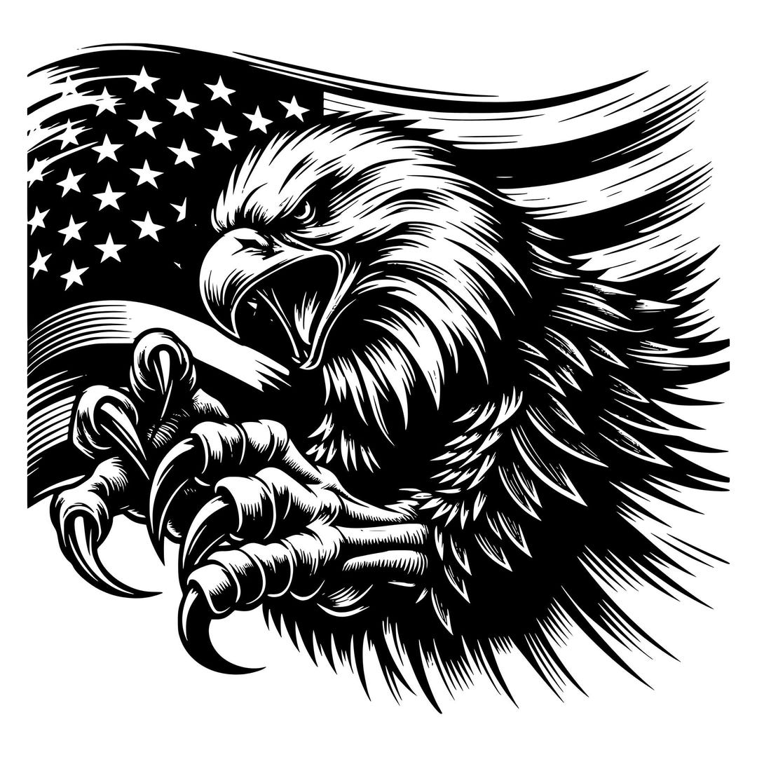 American Flag Eagle SVG: 4th of July Patriotic Design (digital Download ...