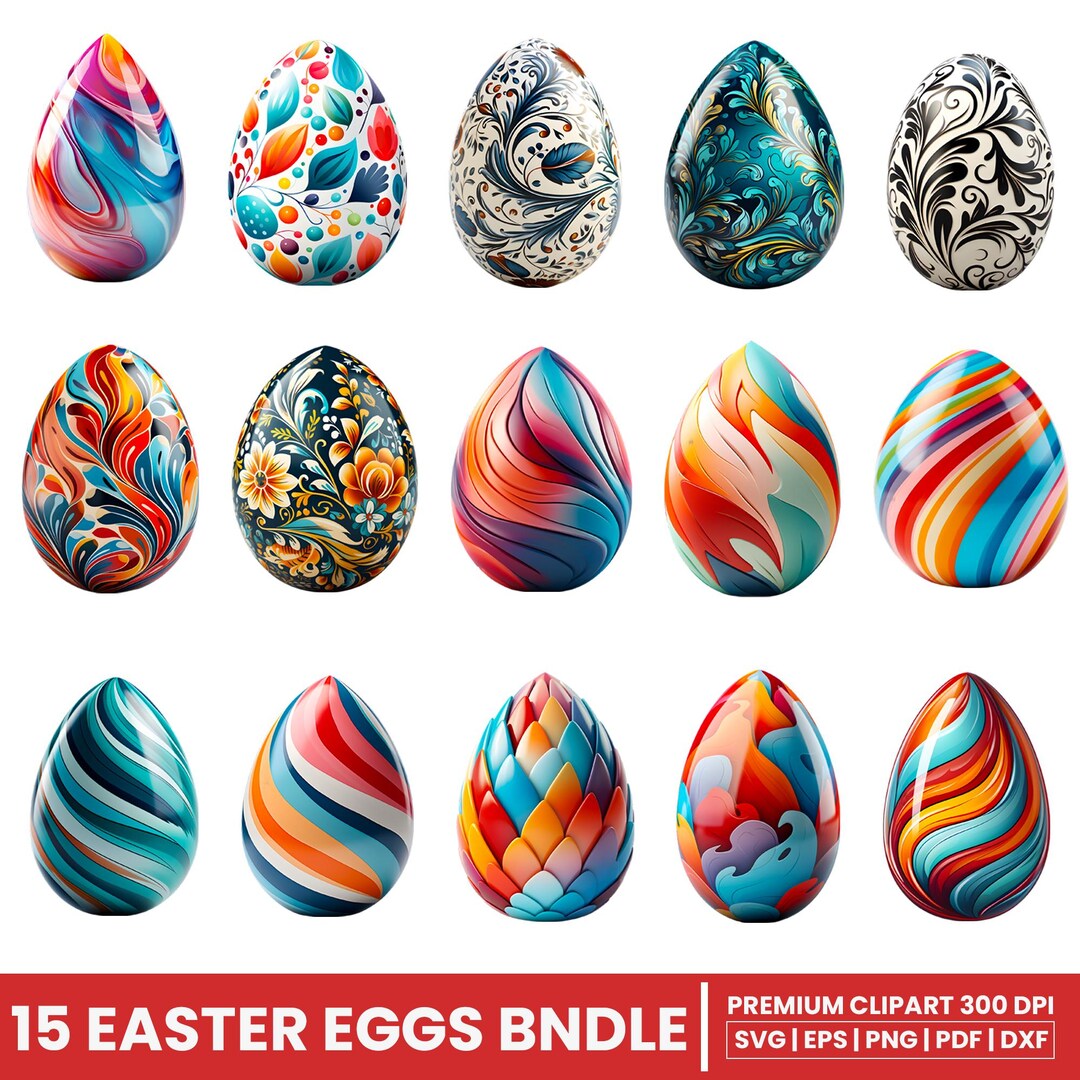 Easter Egg Clipart, Egg Clip Art, Easter Egg Bundle, Easter PNG, Easter ...