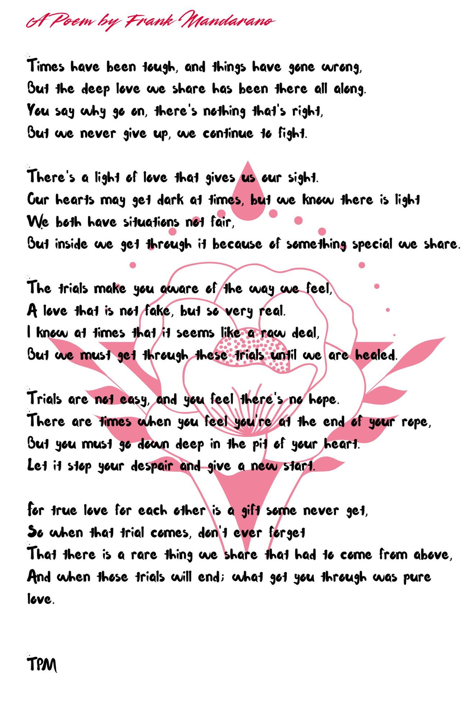 A Poem by Frank Mandarano - Etsy