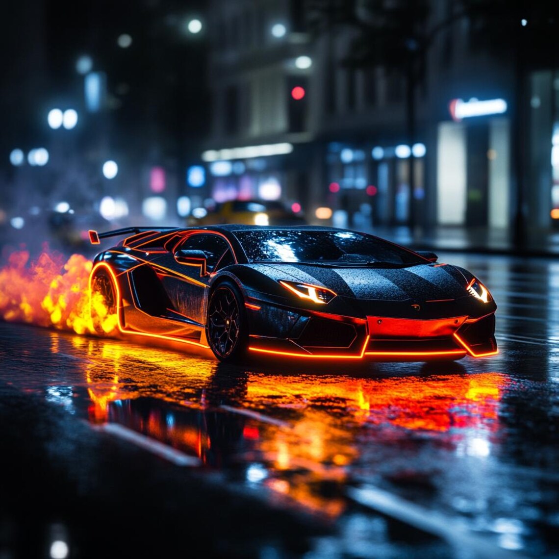 Lamborghini Aventador Neon Vector Design - Etsy