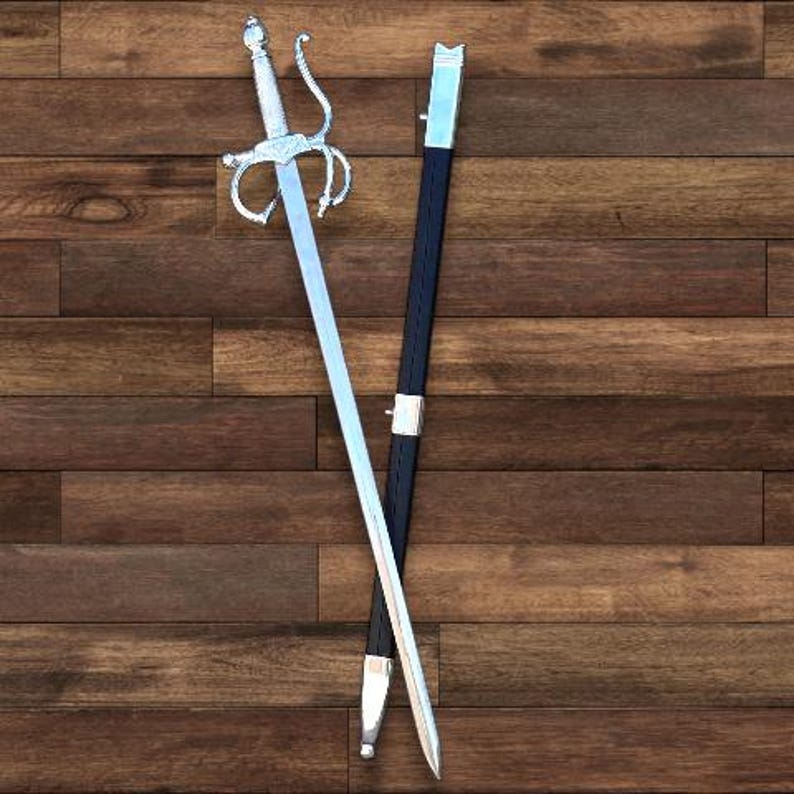 El Cid Stainless Steel Rapier Sword With Leather Scabbard – Medieval ...