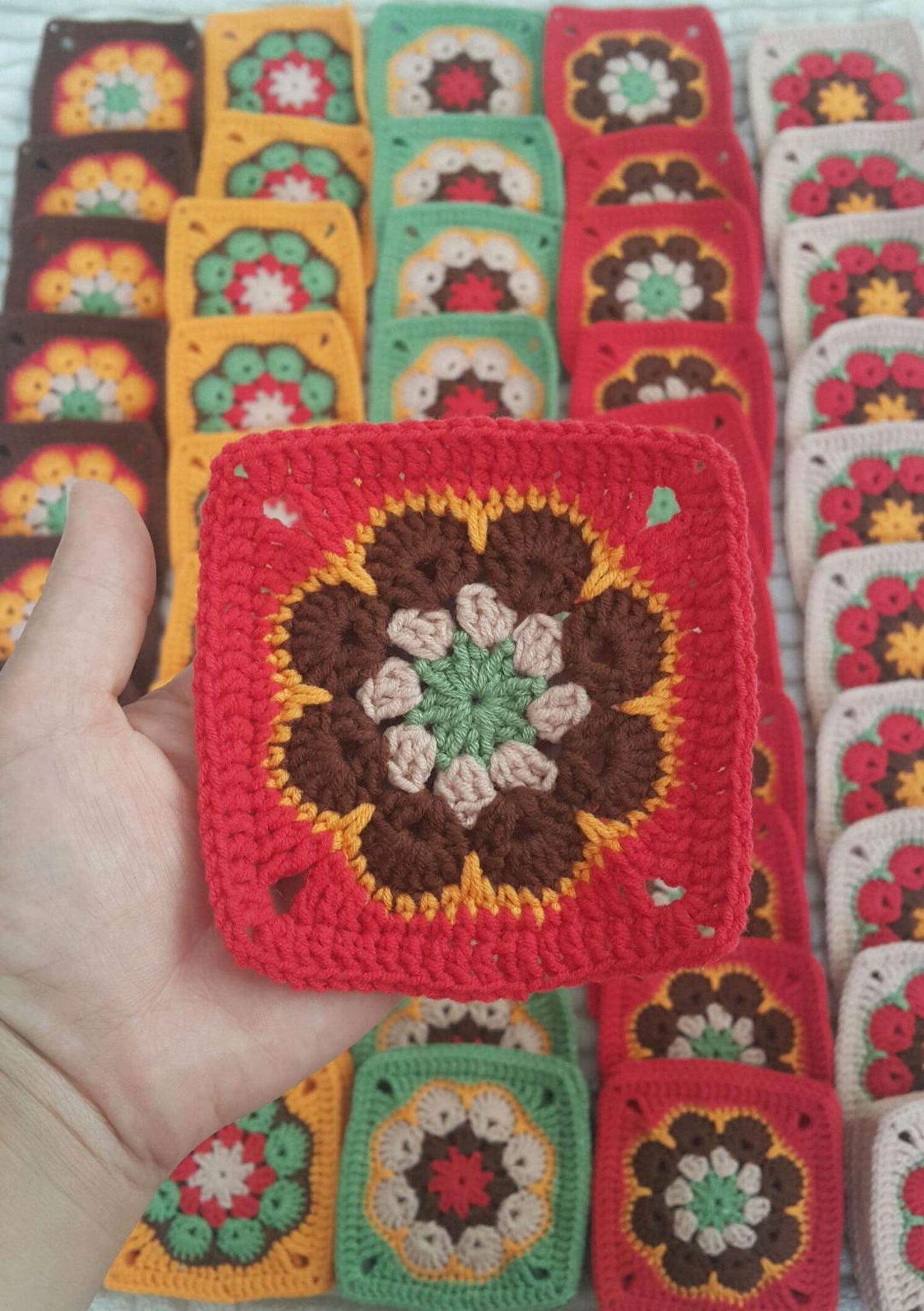 African Violet Granny Square Crochet Kit: Multicolored Afghan Motifs - Etsy