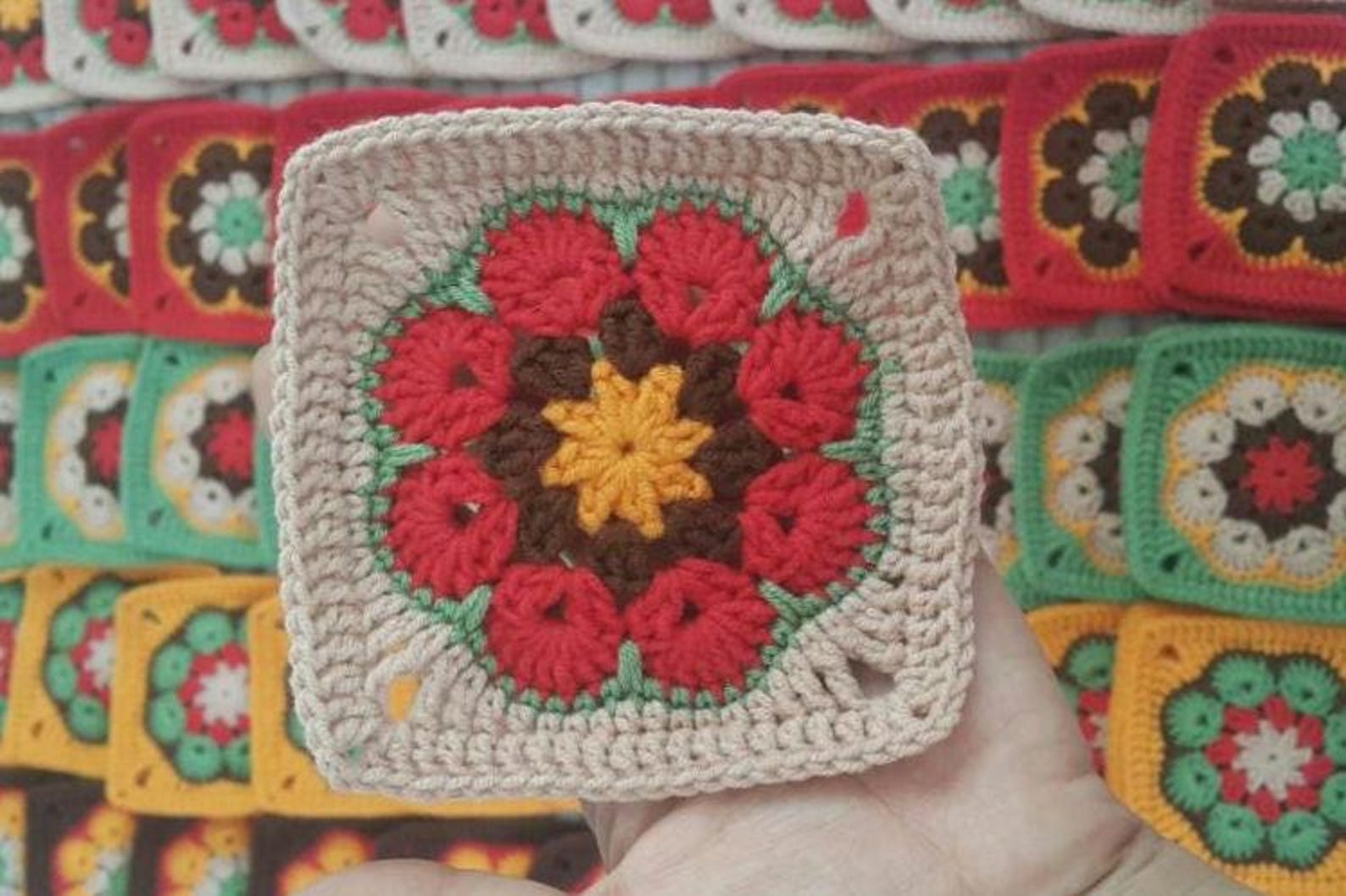 African Violet Granny Square Crochet Kit: Multicolored Afghan Motifs - Etsy