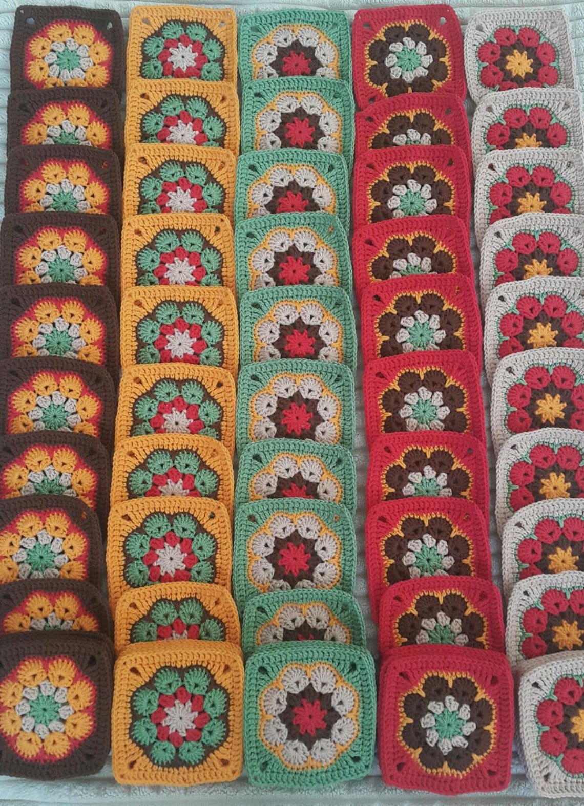 African Violet Granny Square Crochet Kit: Multicolored Afghan Motifs - Etsy