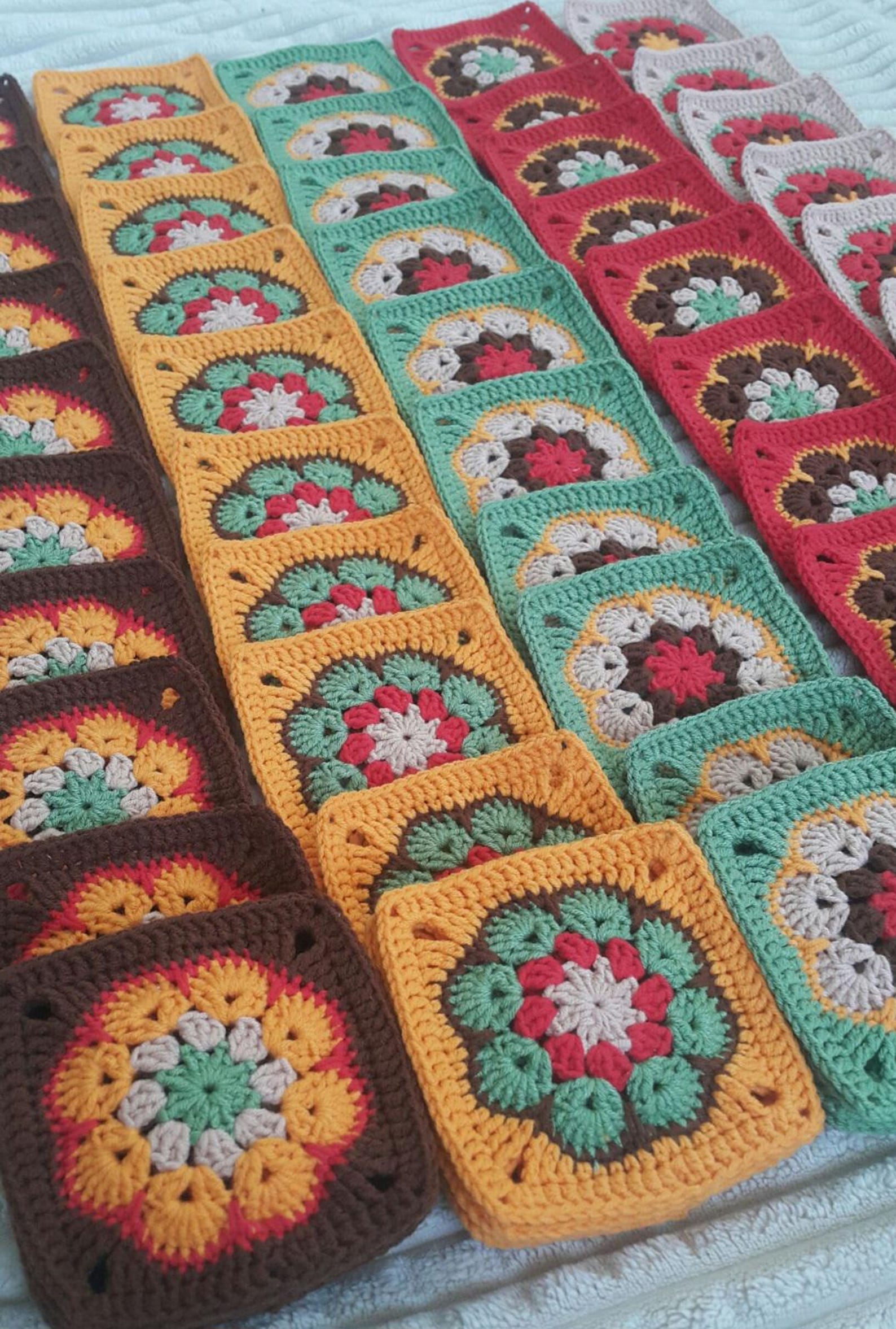 African Violet Granny Square Crochet Kit: Multicolored Afghan Motifs - Etsy