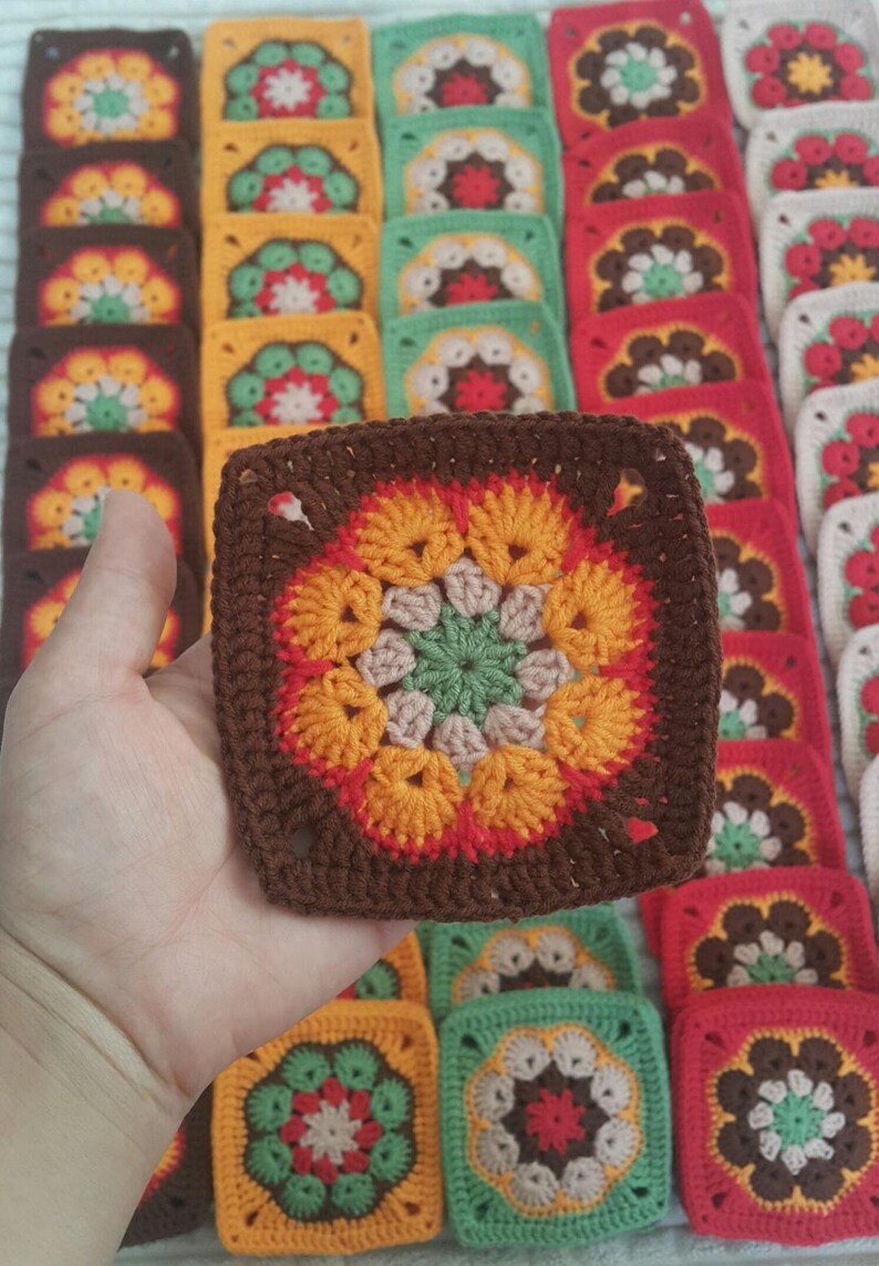 African Violet Granny Square Crochet Kit: Multicolored Afghan Motifs - Etsy