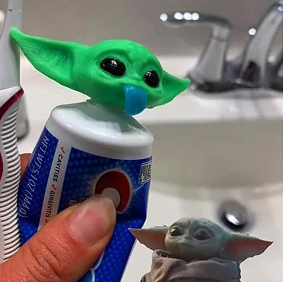 Baby Yoda Toothpaste Topper Vomit Dispenser 3D Printed Fun Accessory ...