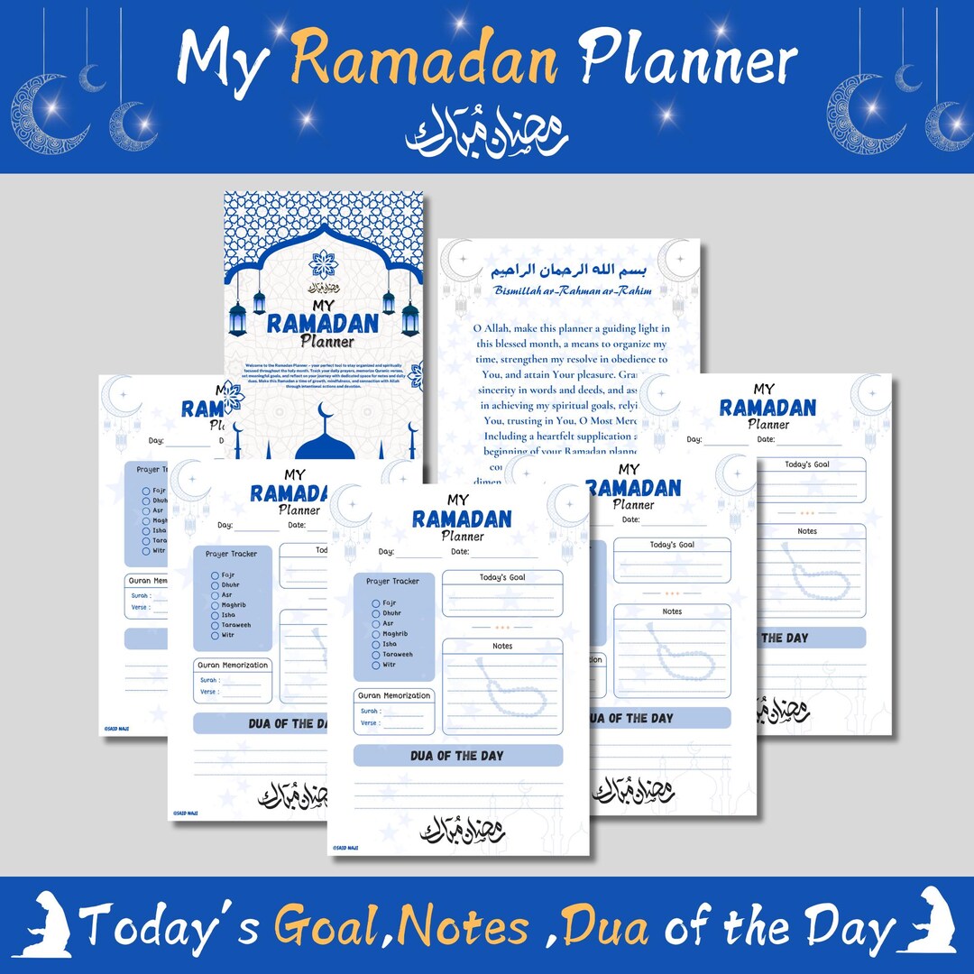 My Ramadan Planner | Islamic Printable Journal | Daily Ramadan Goals ...