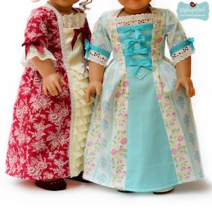 18th Century Colonial Gown for 18 Inch Dolls - PDF Sewing Pattern by ...