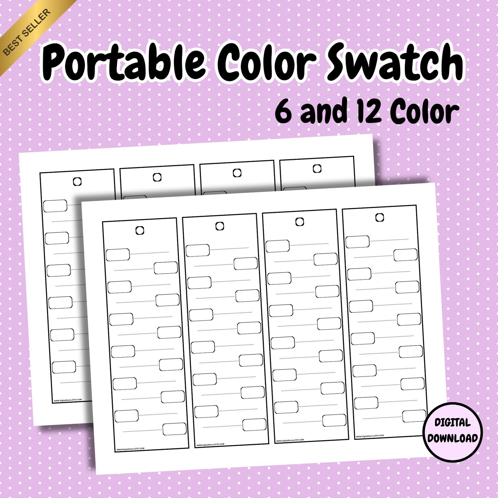 Coloring Practice Worksheets Printable, Blank Color Swatch Chart Combo ...