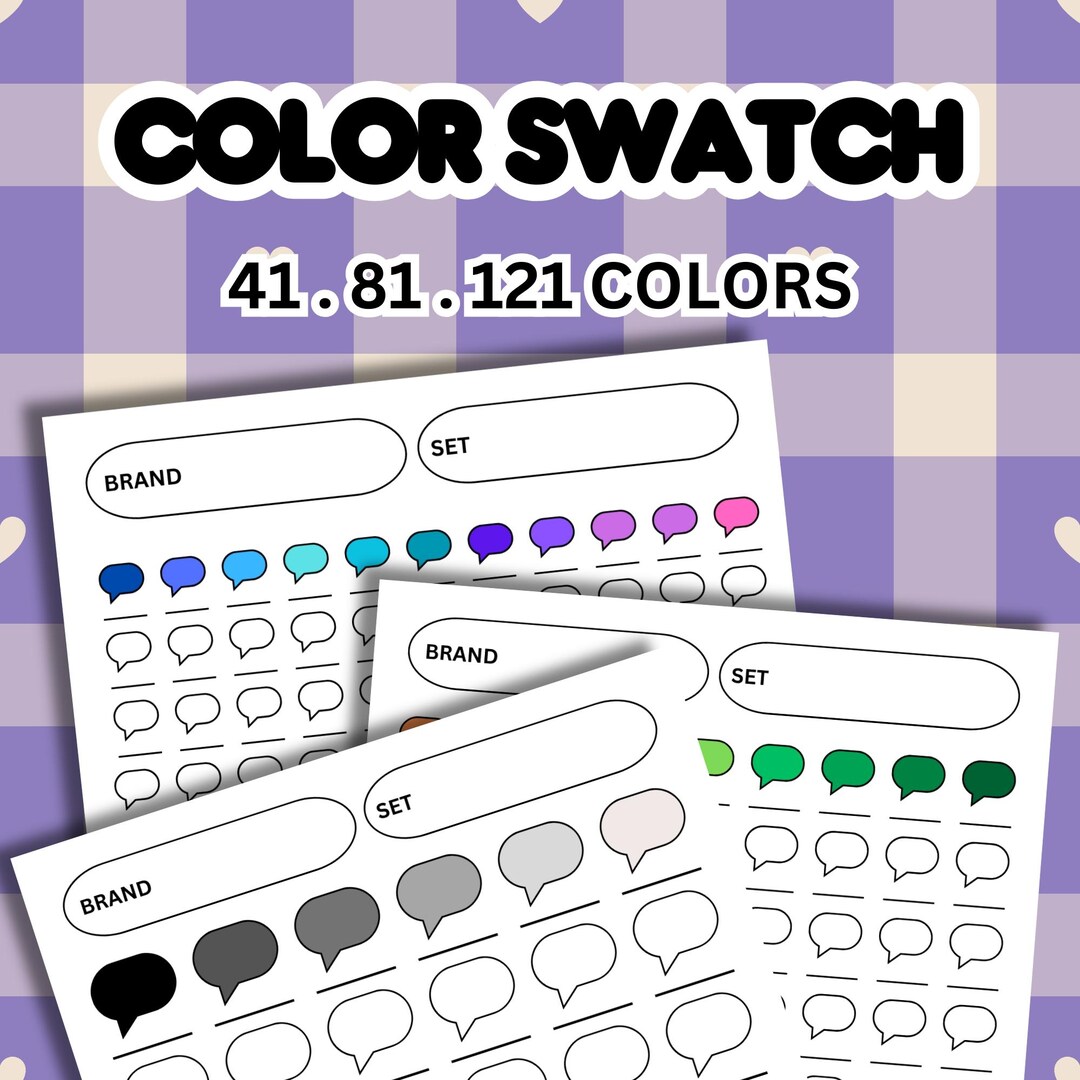 Swatch Test - PRINTABLE Journal Page - Planner Page - Color Test ...