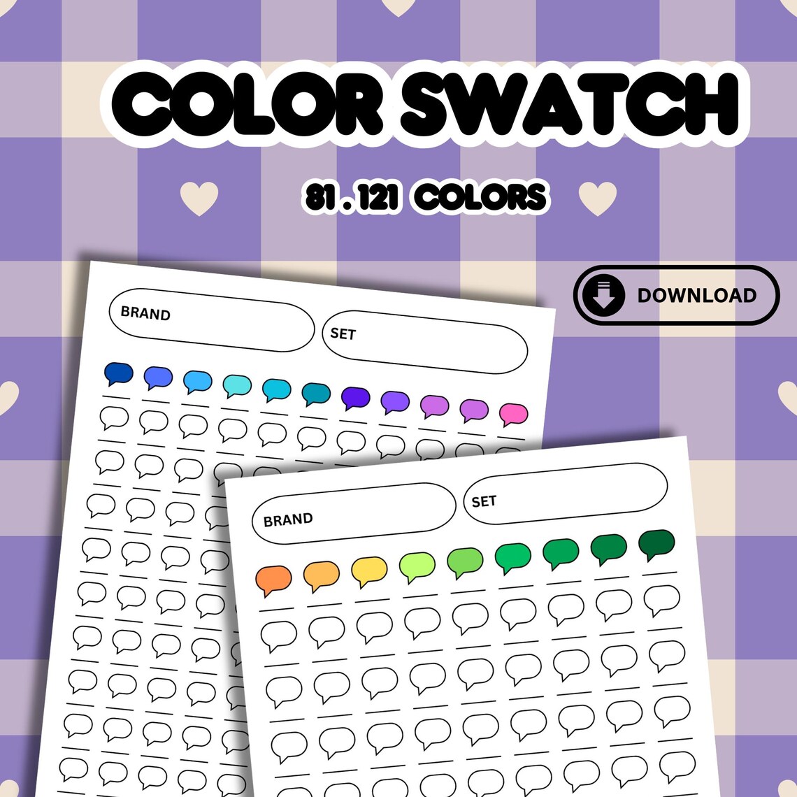 Coloring Practice Worksheets Printable, Blank Color Swatch Chart Combo ...