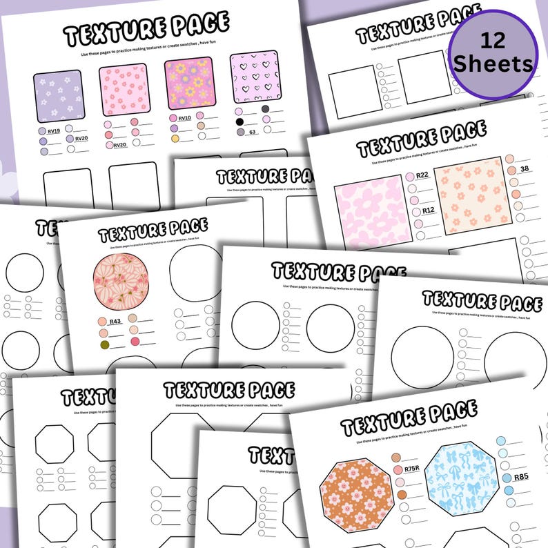 Printable Color Swatch Cards for Alcohol Markers , Color Swatch Charts, Blending Recording ...