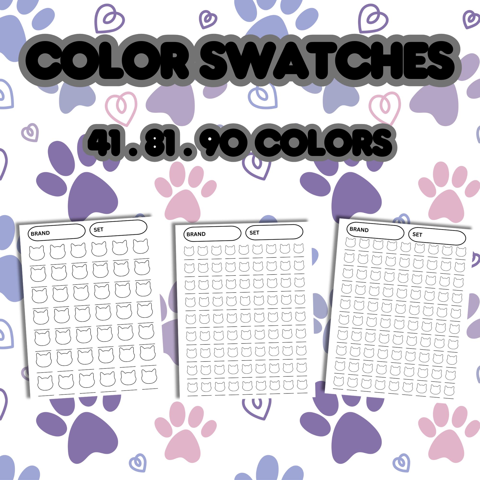 Coloring Practice Worksheets Printable, Blank Color Swatch Chart Combo ...