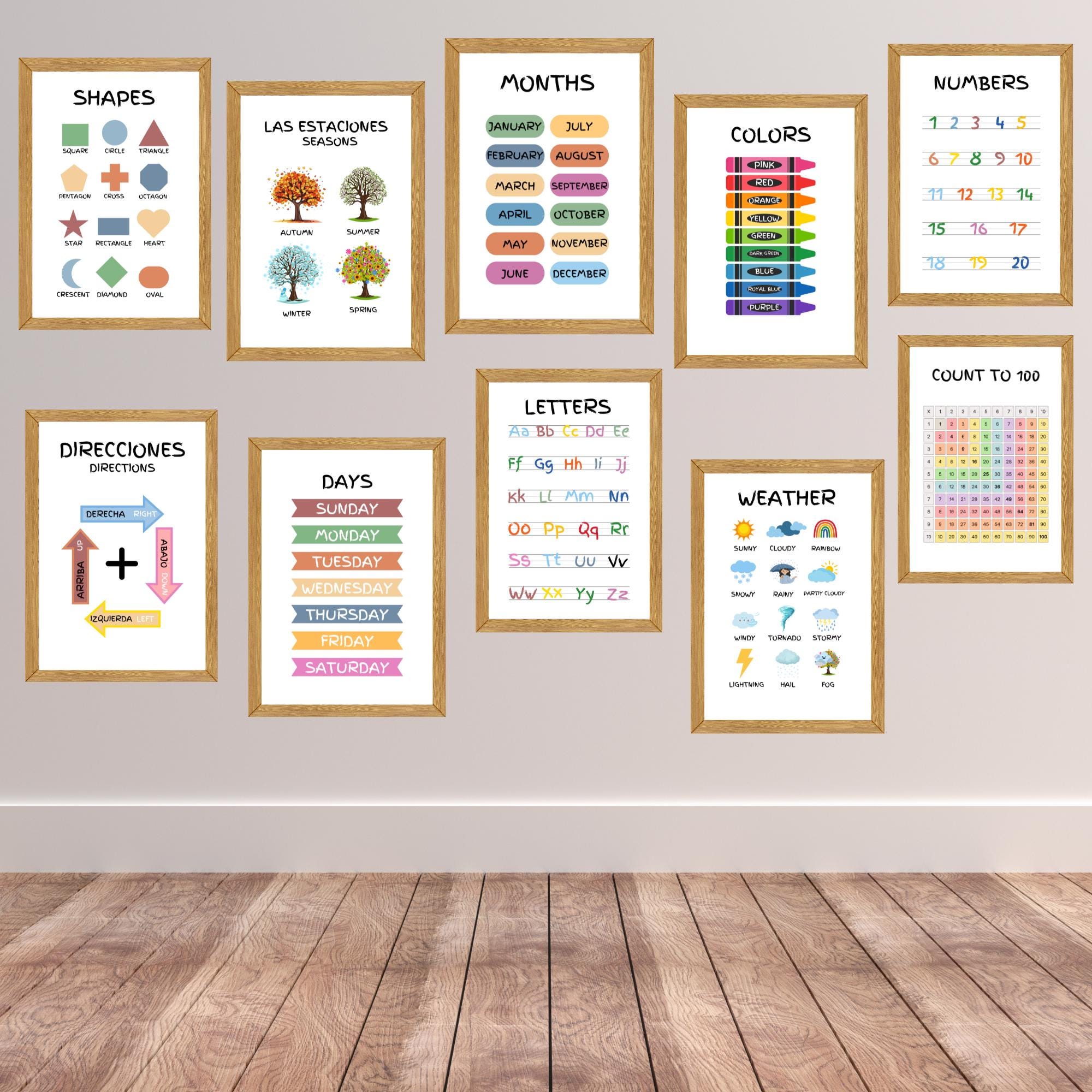 Boho Educational Poster, Montessori Playroom Wall Decor, Homeschool ...
