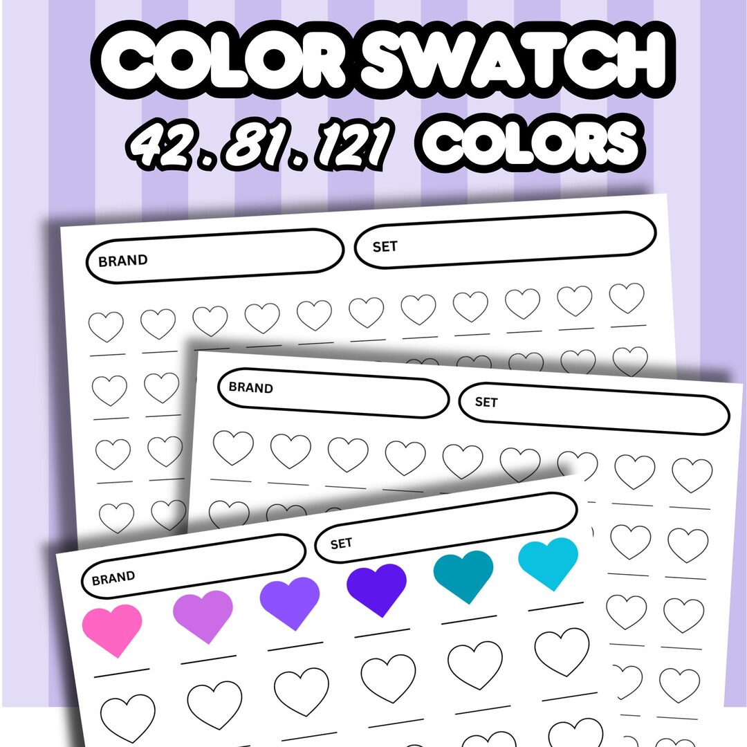 Color Swatch Chart Blank Color Chart Printable Color Swatch Template ...