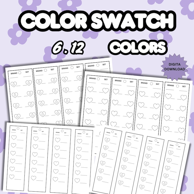 Coloring Practice Worksheets Printable, Blank Color Swatch Chart Combo ...