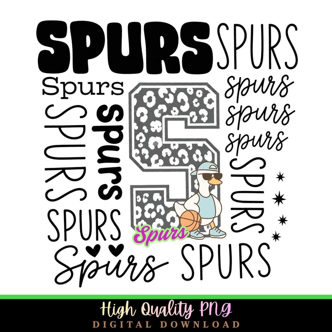 Spurs Letter S PNG, Basketball Fan Sublimation Apparel, Game Day Shirt ...