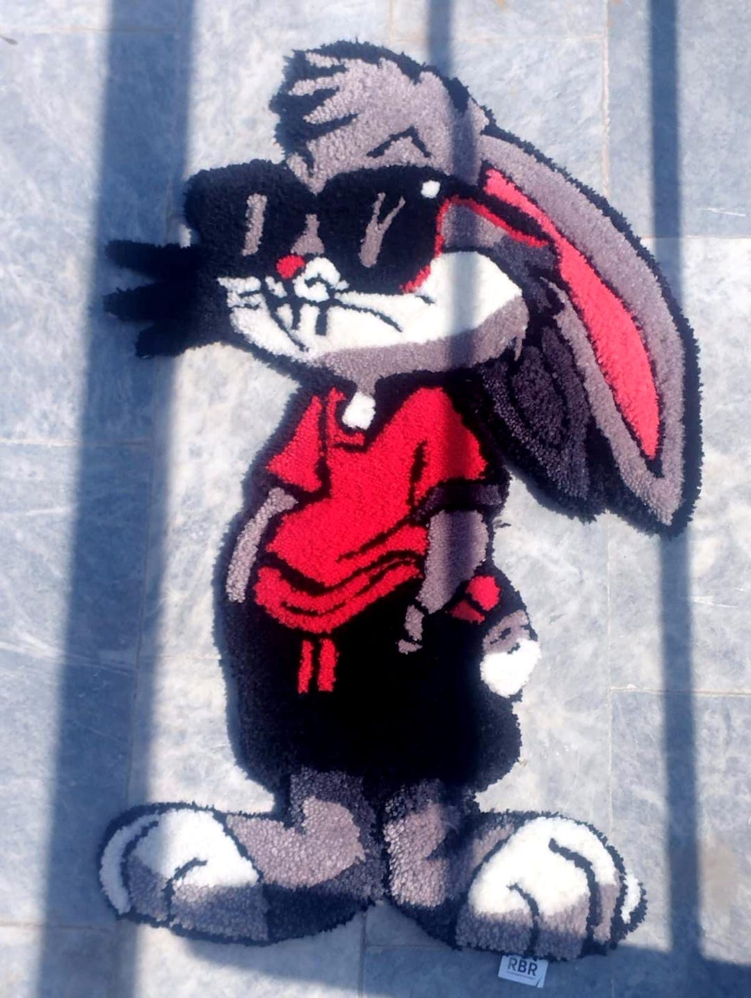 Fluffy Tufted Bugs Bunny Rug: Handmade Cartoon Character Rug - Etsy