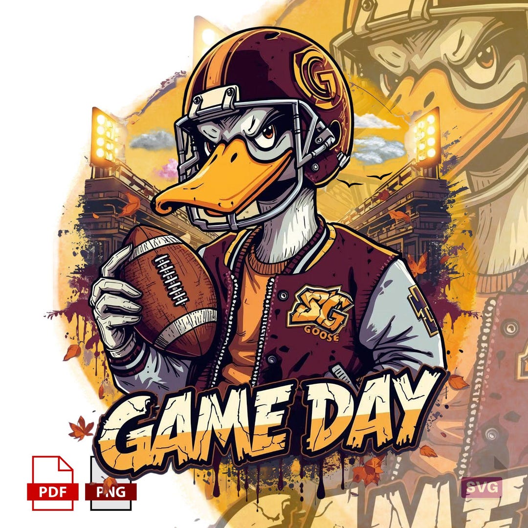 Retro Goose Football Design | Game Day Sublimation (PNG, PDF, SVG) - Etsy