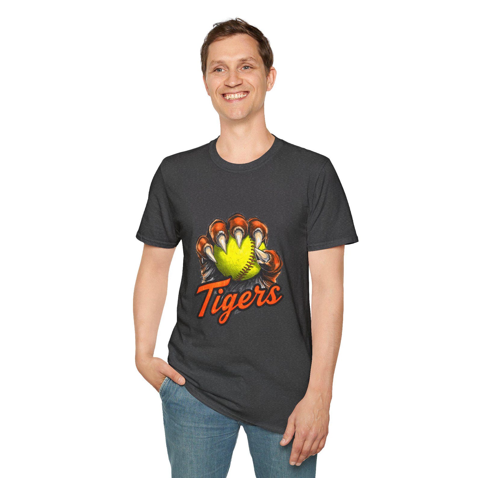Tigers Softball PNG – Claw Holding Softball, Team Sublimation Design ...