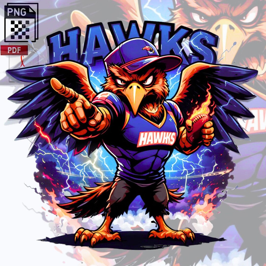 Fierce Hawks Mascot PNG: Cartoon Vector Logo, Sports Team Design ...