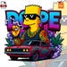 Dope Cartoon Gangster Art PNG, Street Wear Illustration With Muscle Car ...