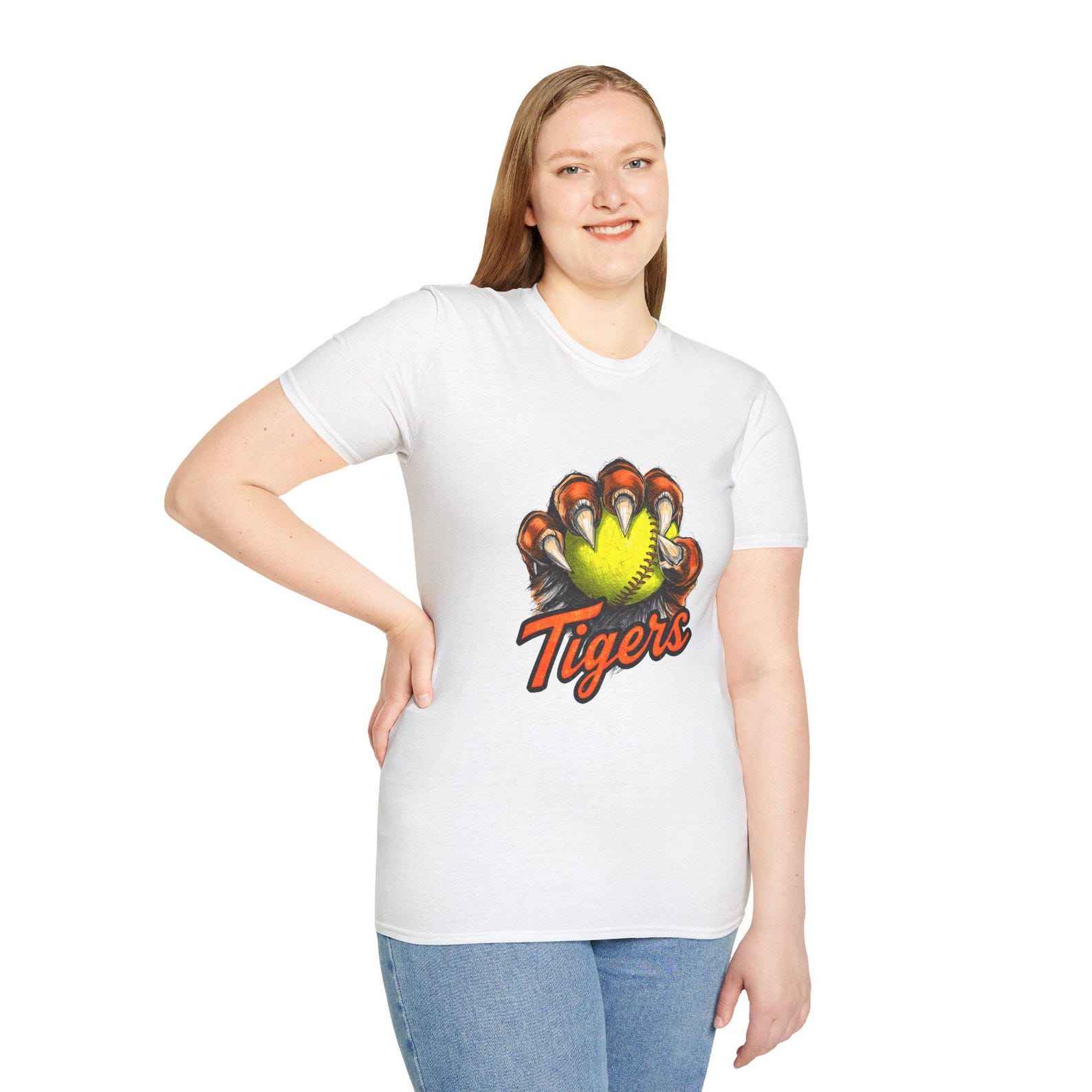 Tigers Softball PNG – Claw Holding Softball, Team Sublimation Design ...