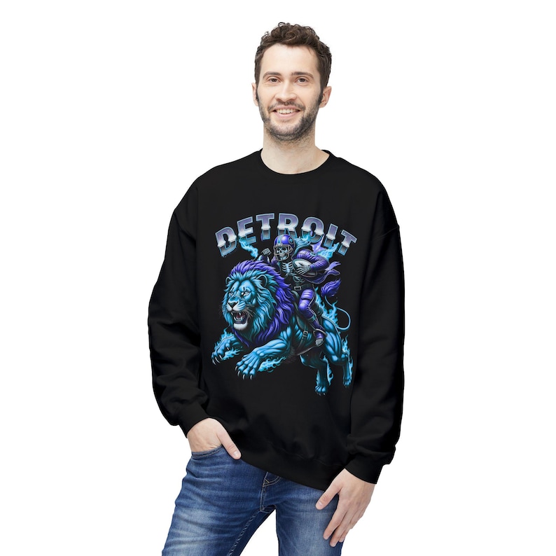 Detroit Lion & Skeleton Football Mascot: Fiery Sports Design (SVG, PNG ...
