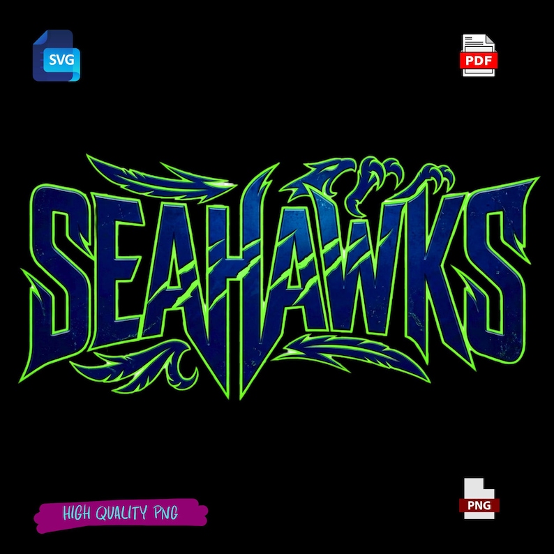 Seahawks Typography SVG | Football Game Day Design | Instant Download ...