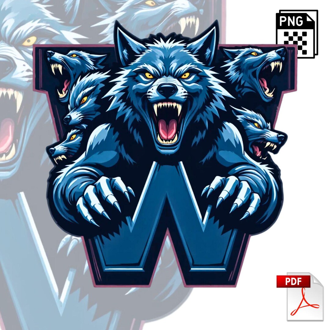 Wolfpack W Letter Mascot PNG PDF | Cricut Design | Sublimation T-shirt ...