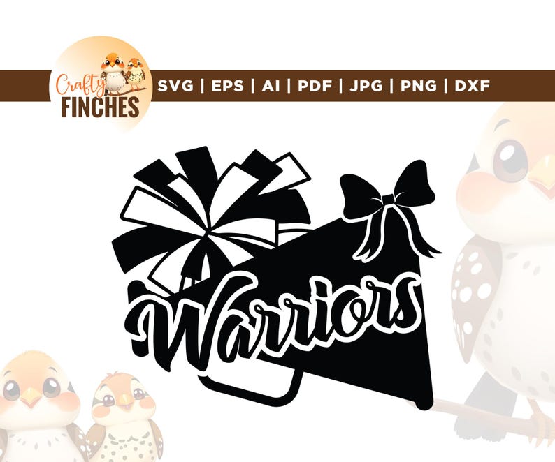 Warriors Cheer SVG, Pom Pom Megaphone Design (digital Download) - Etsy