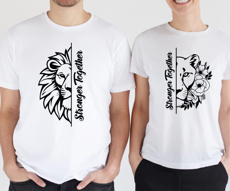 Stronger Together Svg, Couple Shirts Svg, Cricut, Sublimation, Matching ...
