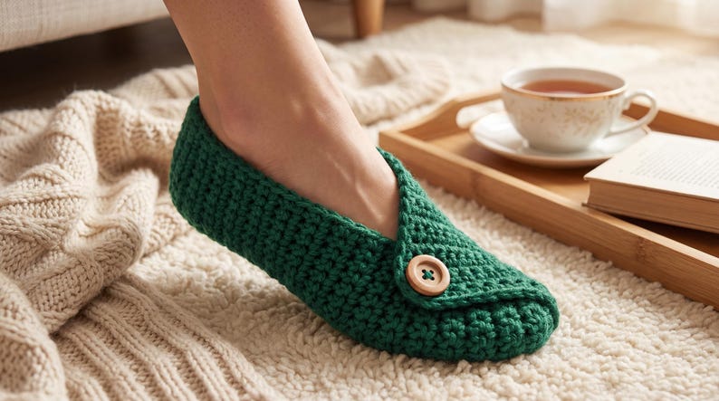 Crochet Crossover Slipper Pattern | DIY Wrap House Shoes (PDF Download ...