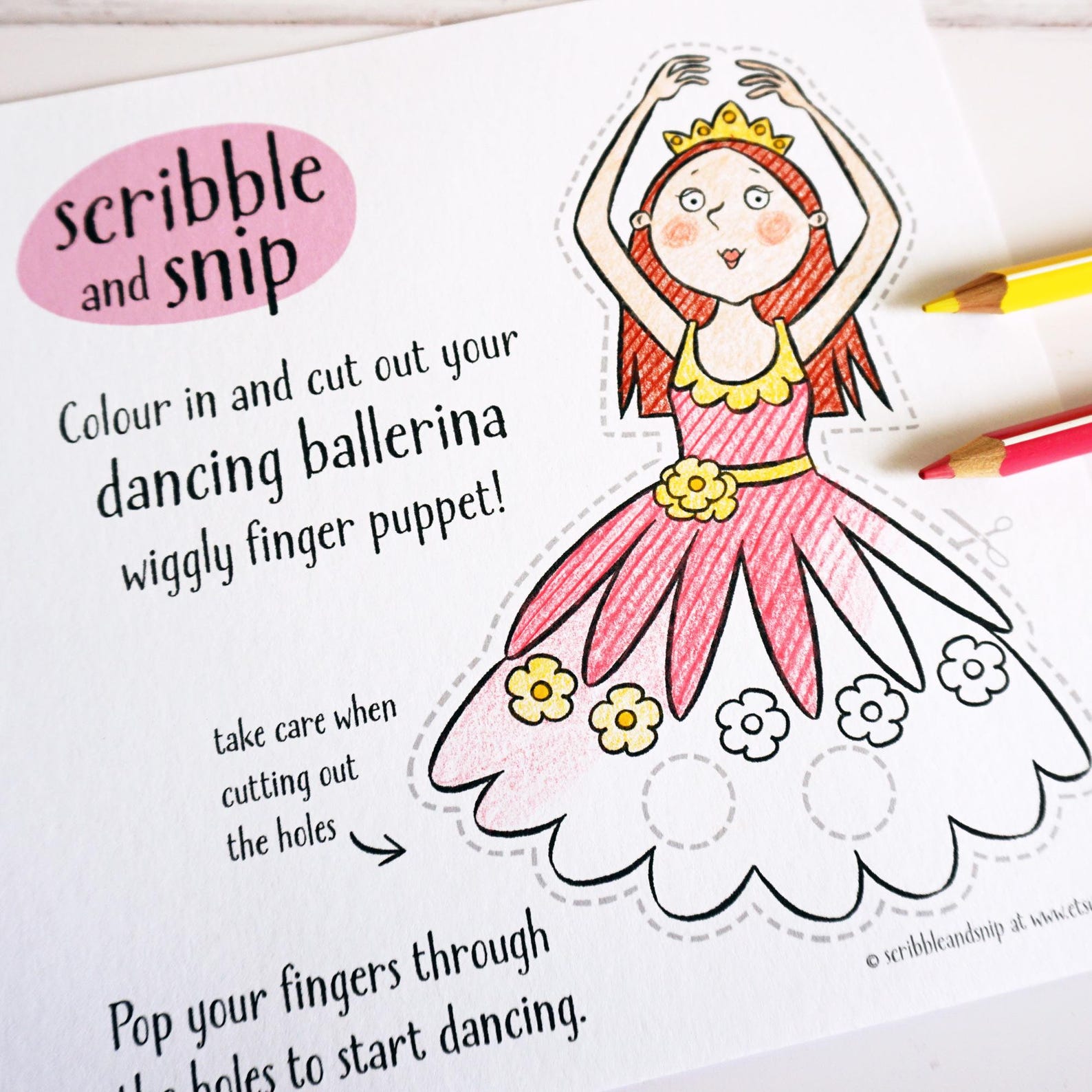 Dancing Ballerina Wiggly Finger Puppet – a Printable Colouring ...