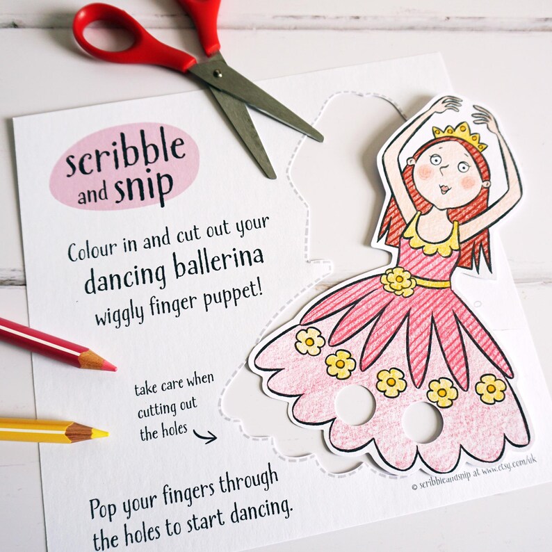 Dancing Ballerina Wiggly Finger Puppet – a Printable Colouring ...